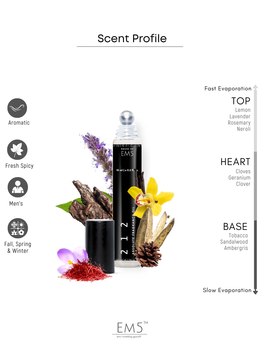 EM5™ 212 Perfume for Men | Fresh Woody Musky Fragrance | Luxury Gift f ...