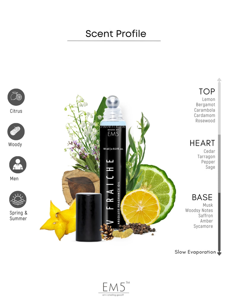 EM5™ V Fraiche Perfume for Men | Citrus Aromatic Woody Fragrance Accor ...